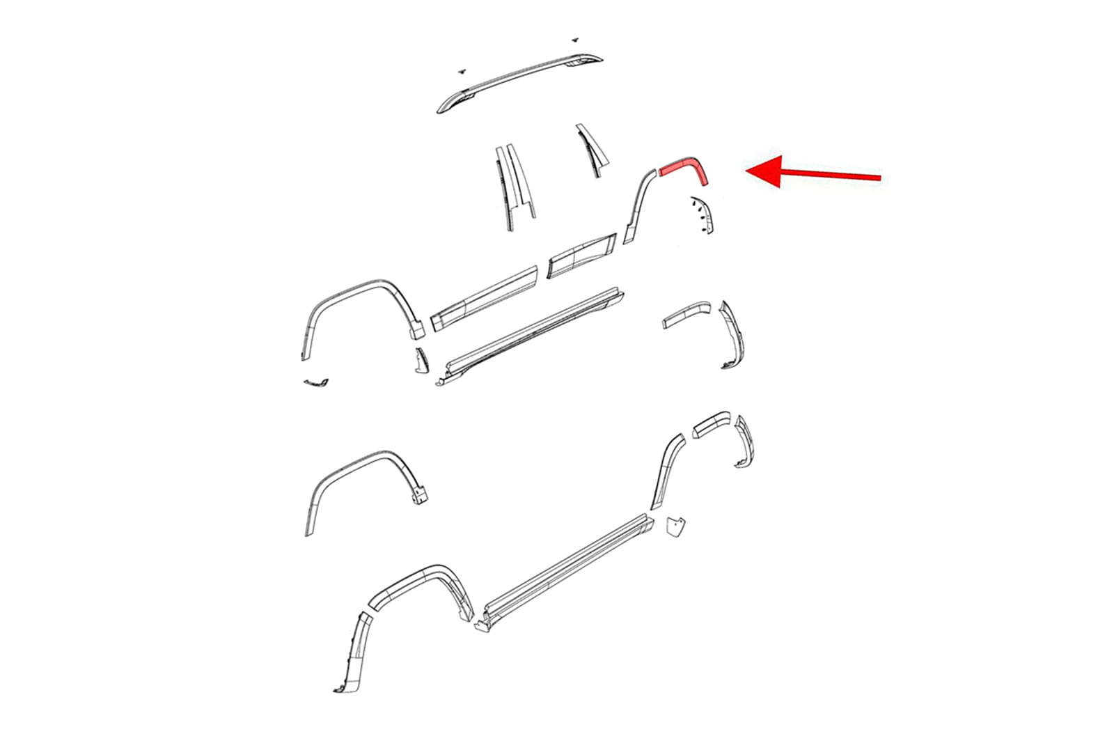 JEEP CHEROKEE V KL 2018+ PO LIFTINGU LISTWA BŁOTNIKA TYLNA LEWA ...