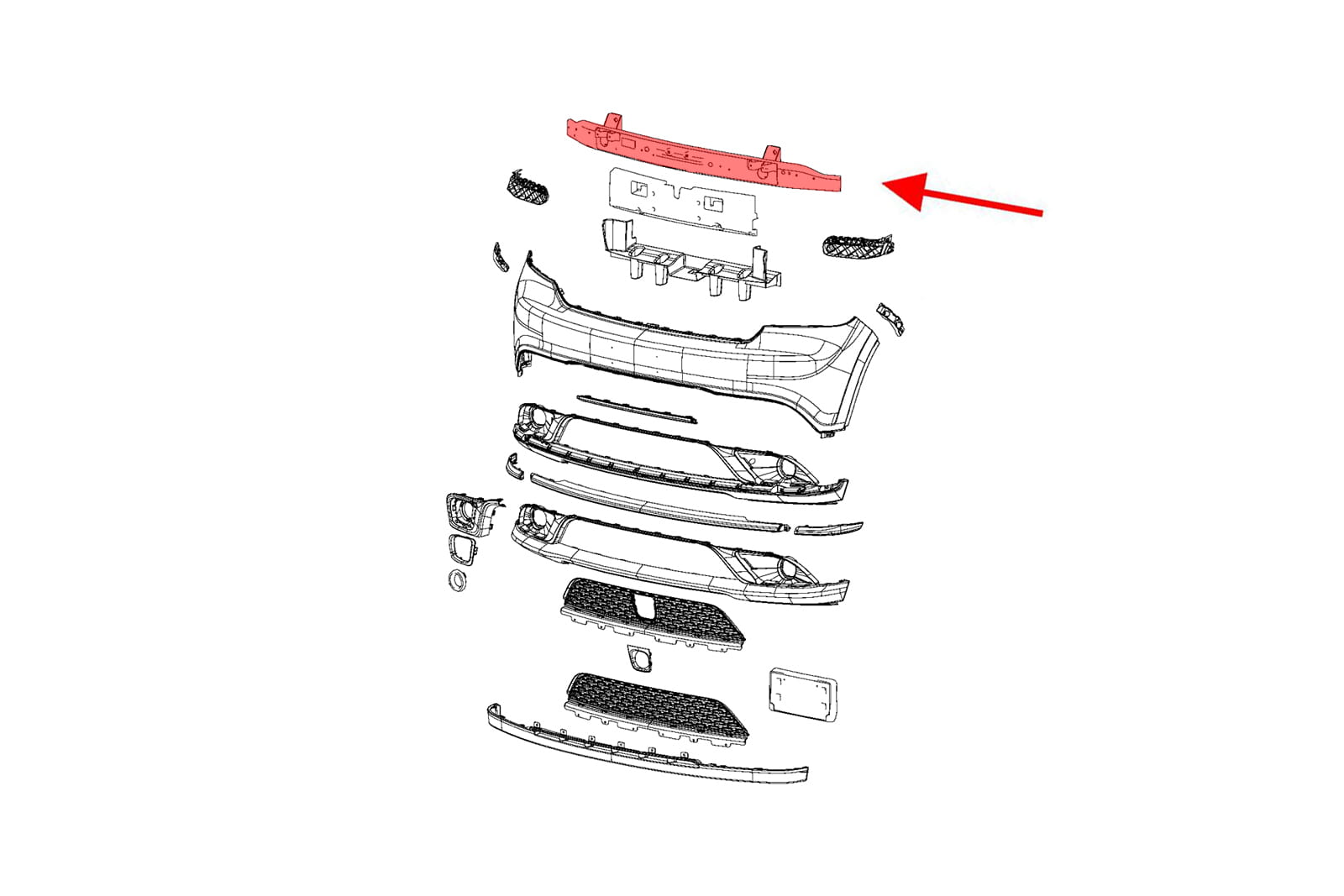 DODGE DURANGO WK2 2010-2020 BELKA ZDERZAKA PRZEDNIEGO 68227140AA TOPTUN ...