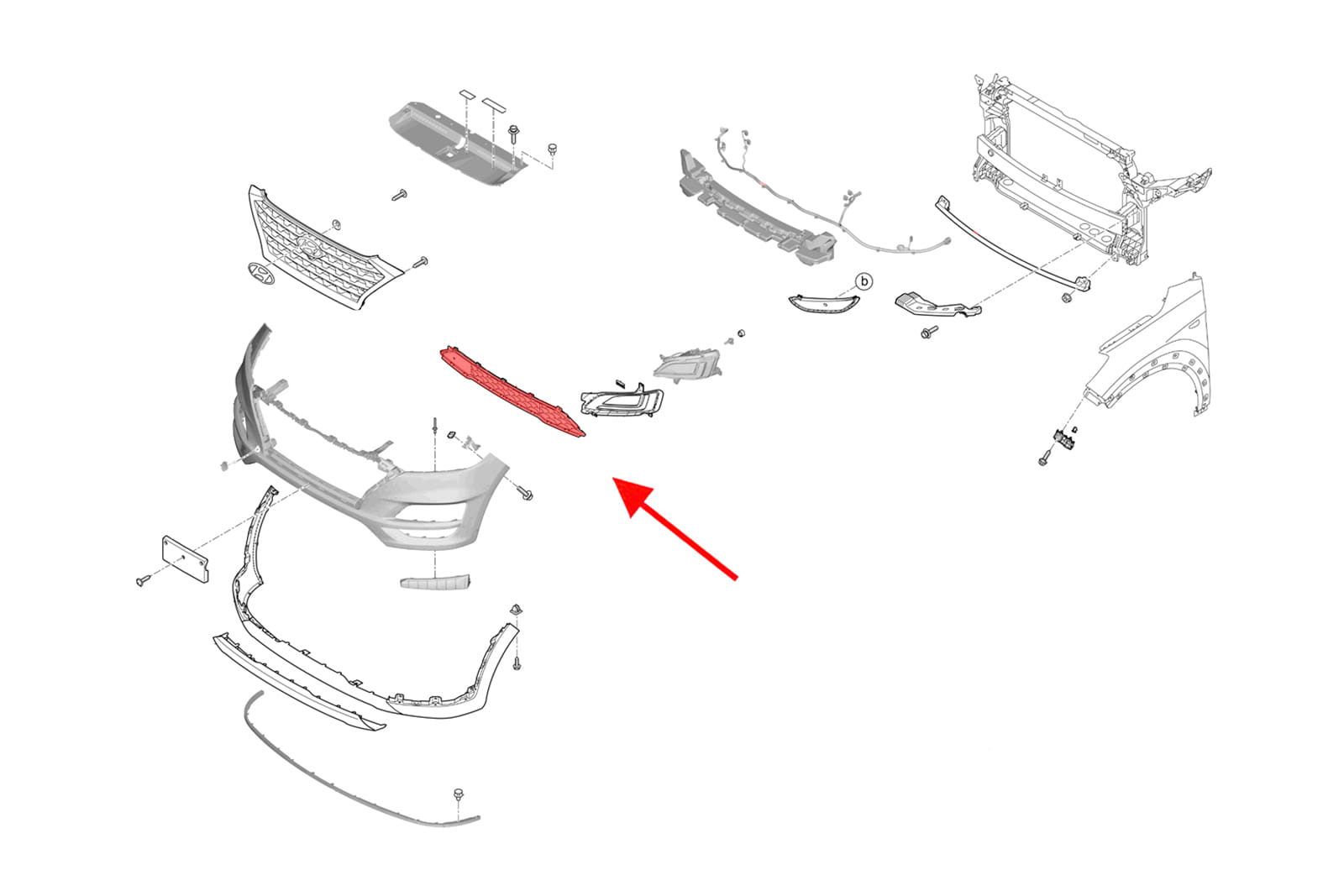 HYUNDAI TUCSON III TL 2018-2020 PO LIFTINGU KRATKA ZDERZAKA ŚRODKOWA ...