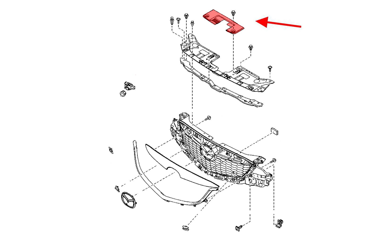 MAZDA CX-5 I KE 2012-2017 OSŁONA GÓRNA PASA PRZEDNIEGO KD4556381 TOPTUN ...