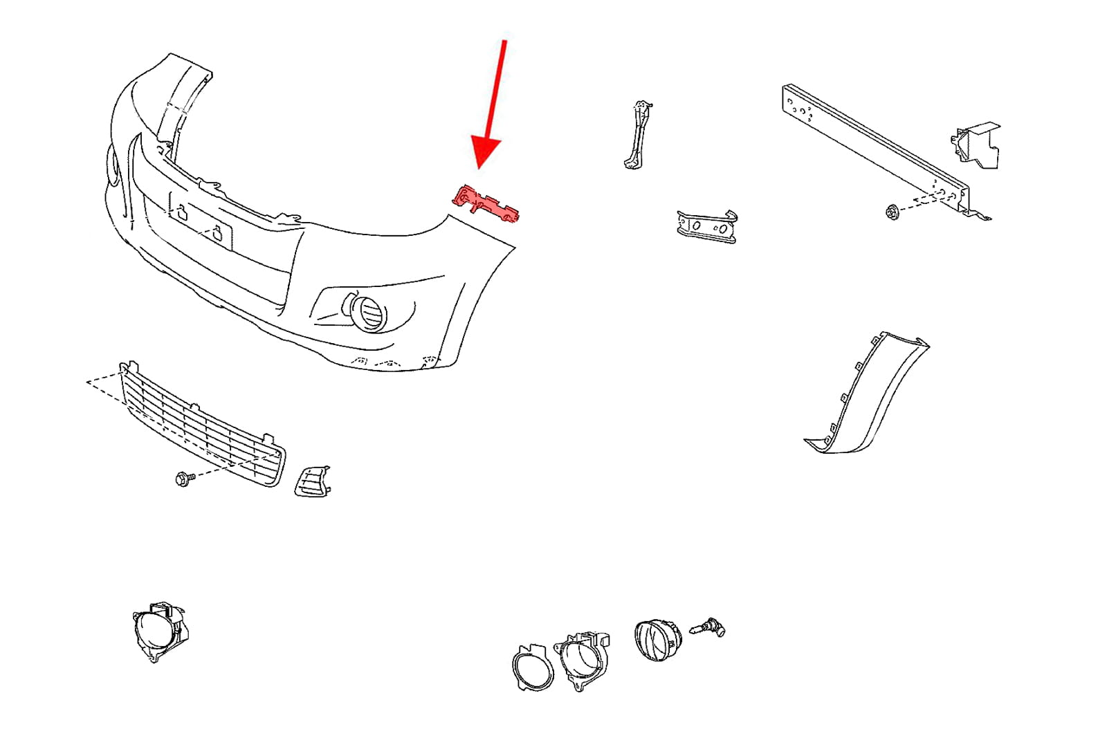 TOYOTA HILUX VII AN20 2011-2015 PO DRUGIM FACELIFTINGU ŚLIZG PRZEDNIEGO ...