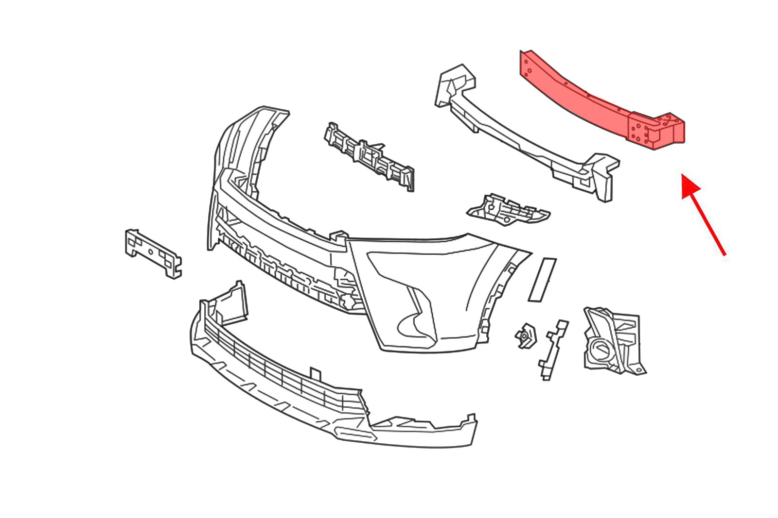 TOYOTA HIGHLANDER III XU50 2016-2019 PO FACELIFTINGU ALUMINIOWA BELKA ...