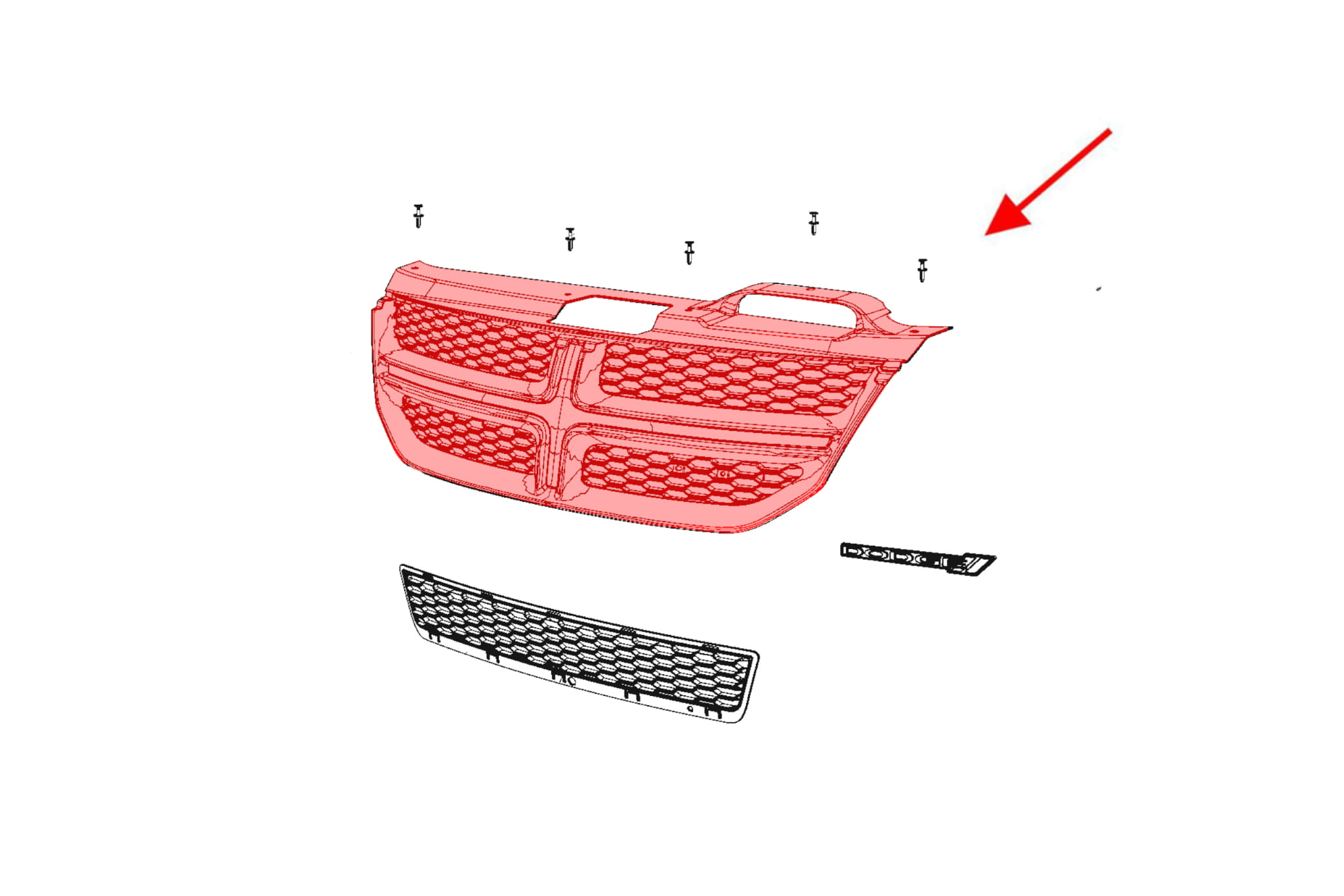 FIAT FREEMONT 2011-2015 GRILL PRZEDNI ATRAPA CHŁODNICY CZARNY POŁYSK ...